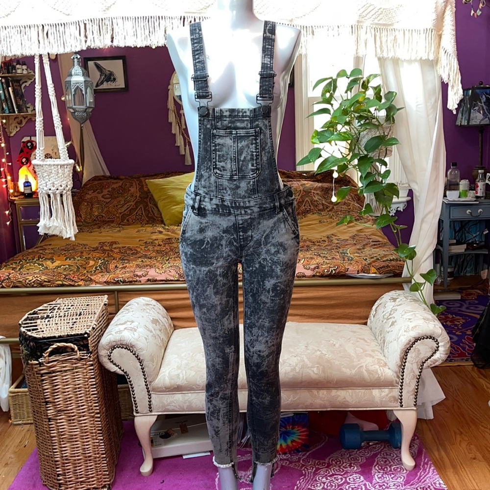 Y2k Vintage 2000s Bleach Tie Dye Denim Overalls - Gem
